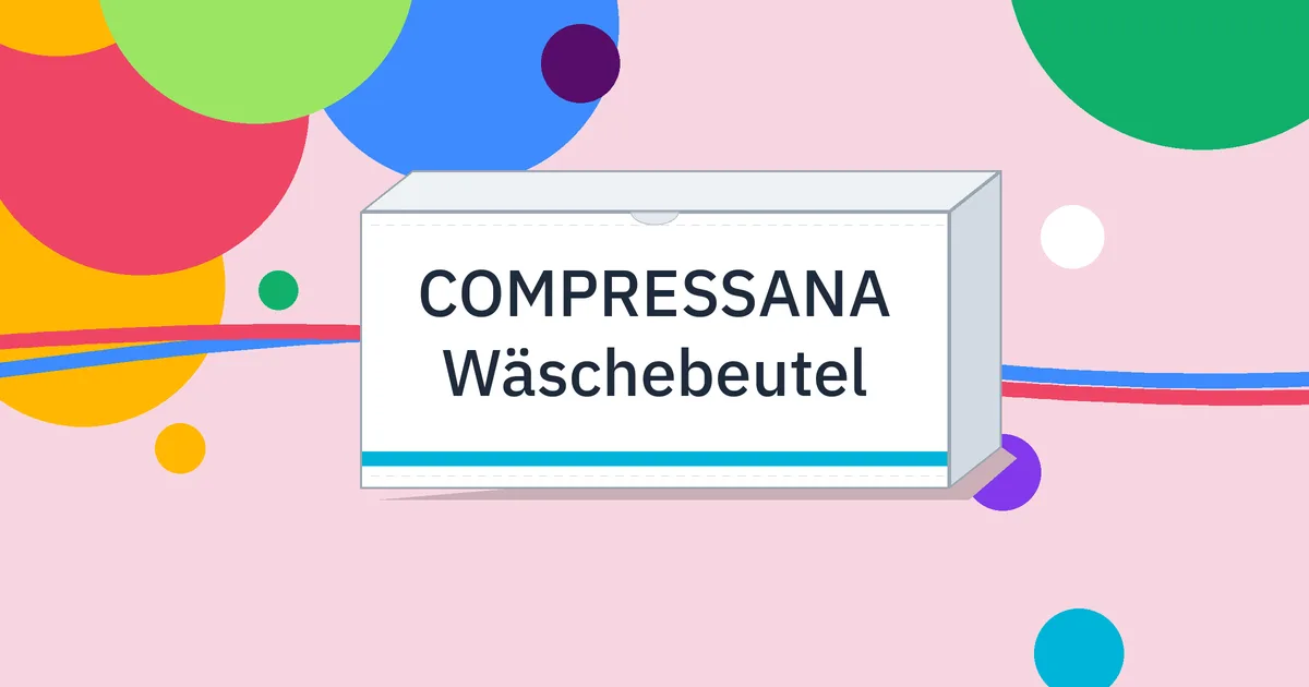 Symbolbild: Packung mit der Aufschrift COMPRESSANA Wäschebeutel (PZN 00065910) – Verfügbarkeit und Bezug in Apotheken in Frankfurt am Main