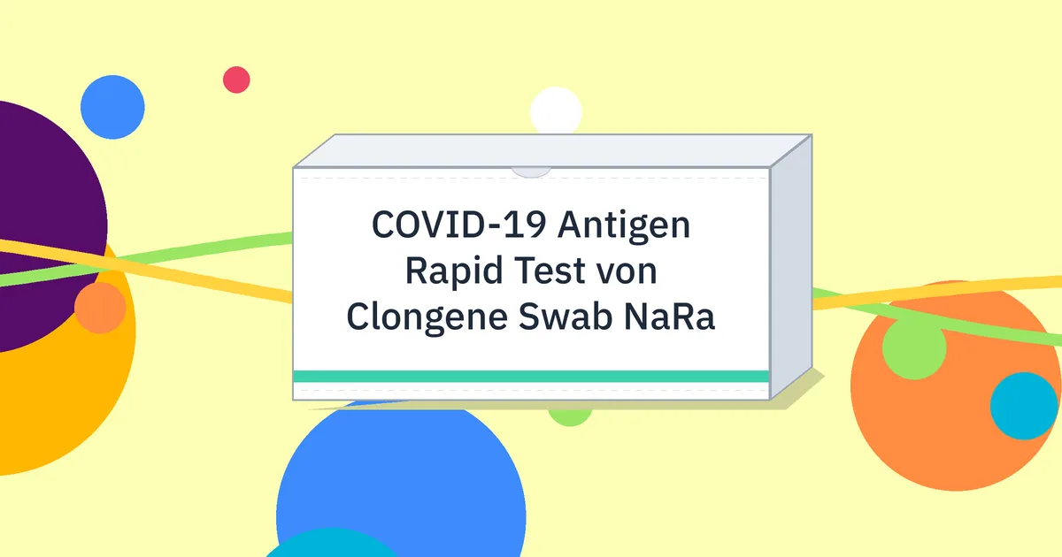 Symbolbild: Packung mit der Aufschrift COVID-19 Antigen Rapid Test von Clongene Swab NaRa (PZN 17278159) – Verfügbarkeit und Bezug in Apotheken in Frankfurt am Main