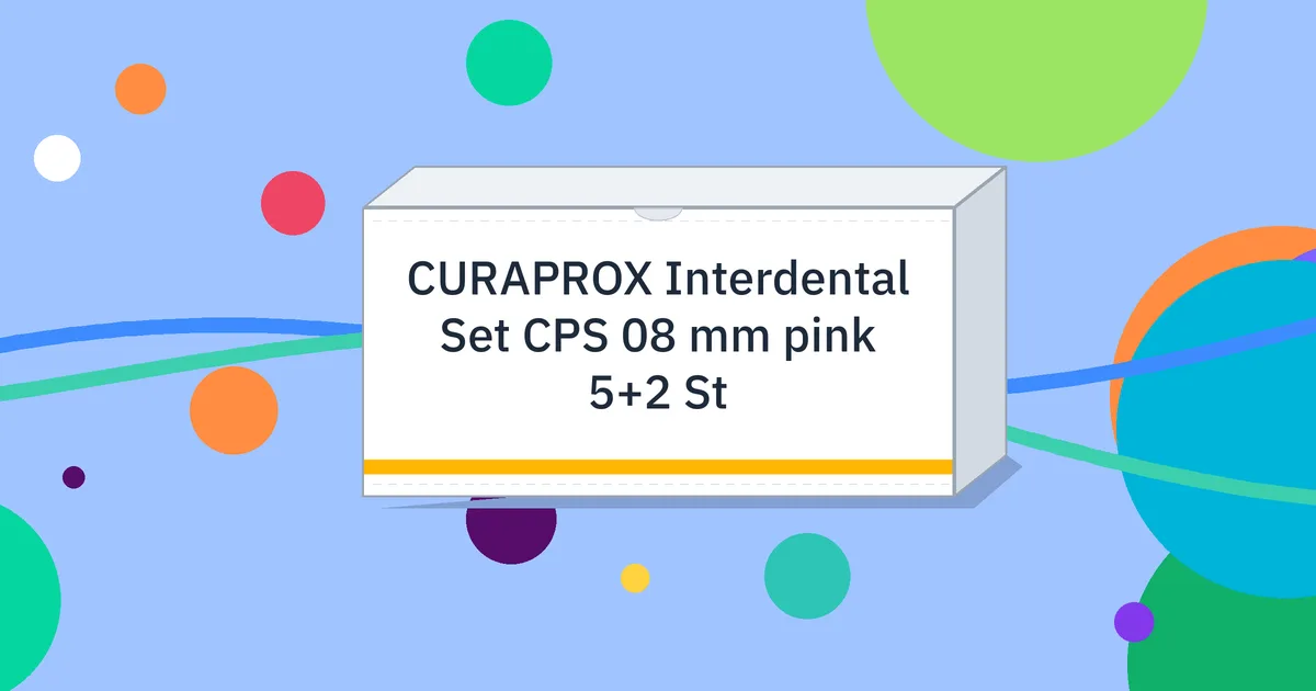 Symbolbild: Packung mit der Aufschrift CURAPROX Interdental Set CPS 08 mm pink 5+2 St (PZN 16356816) – Verfügbarkeit und Bezug in Apotheken in Frankfurt am Main
