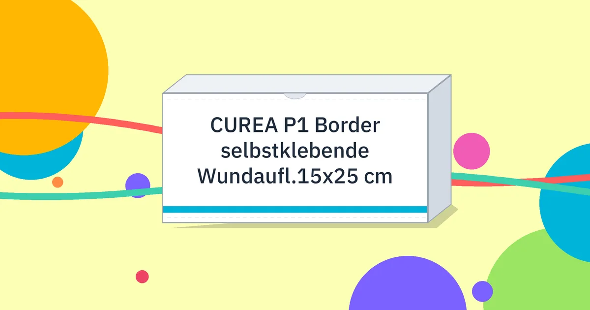 Symbolbild: Packung mit der Aufschrift CUREA P1 Border selbstklebende Wundaufl.15x25 cm (PZN 16005100) – Verfügbarkeit und Bezug in Apotheken in Frankfurt am Main