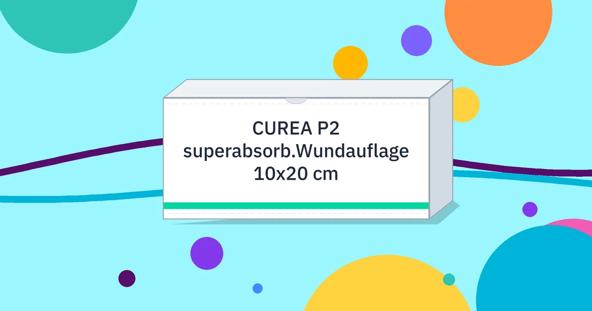 Symbolbild: Packung mit der Aufschrift CUREA P2 superabsorb.Wundauflage 10x20 cm (PZN 09238045) – Verfügbarkeit und Bezug in Apotheken in Frankfurt am Main