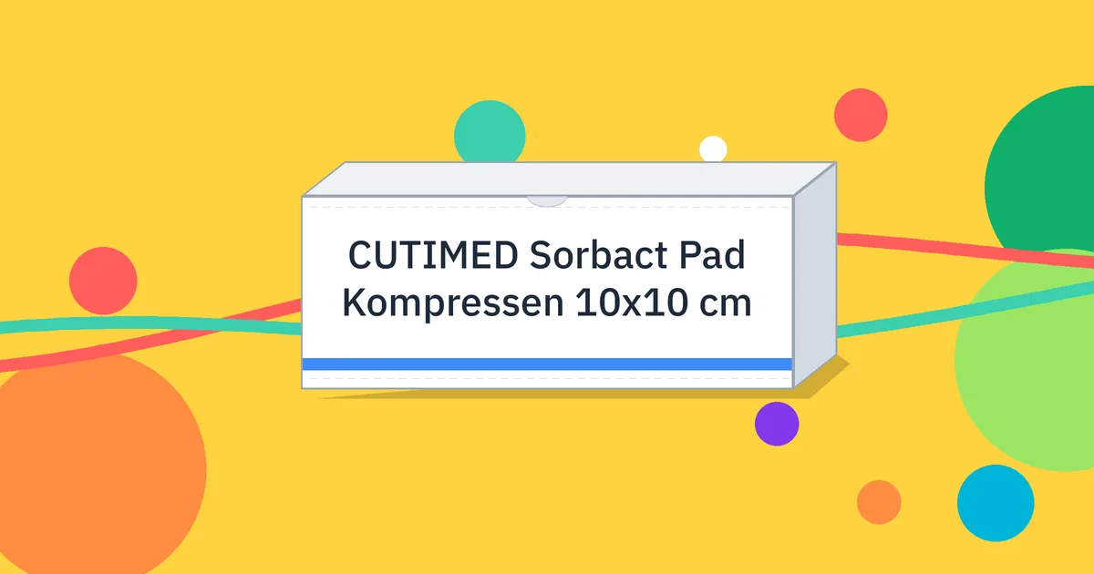 Symbolbild: Packung mit der Aufschrift CUTIMED Sorbact Pad Kompressen 10x10 cm (PZN 20114094) – Verfügbarkeit und Bezug in Apotheken in Frankfurt am Main
