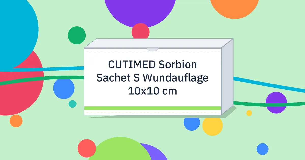 Symbolbild: Packung mit der Aufschrift CUTIMED Sorbion Sachet S Wundauflage 10x10 cm (PZN 17992477) – Verfügbarkeit und Bezug in Apotheken in Frankfurt am Main