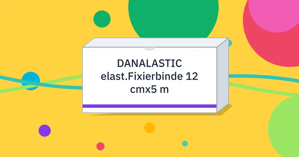 Symbolbild: Packung mit der Aufschrift DANALASTIC elast.Fixierbinde 12 cmx5 m (PZN 20810729) – Verfügbarkeit und Bezug in Apotheken in Frankfurt am Main