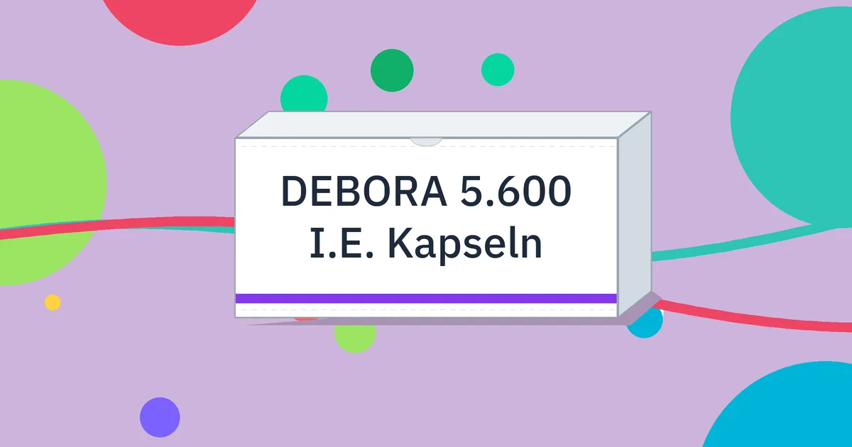 Symbolbild: Packung mit der Aufschrift DEBORA 5.600 I.E. Kapseln (PZN 11049736) – Verfügbarkeit und Bezug in Apotheken in Frankfurt am Main