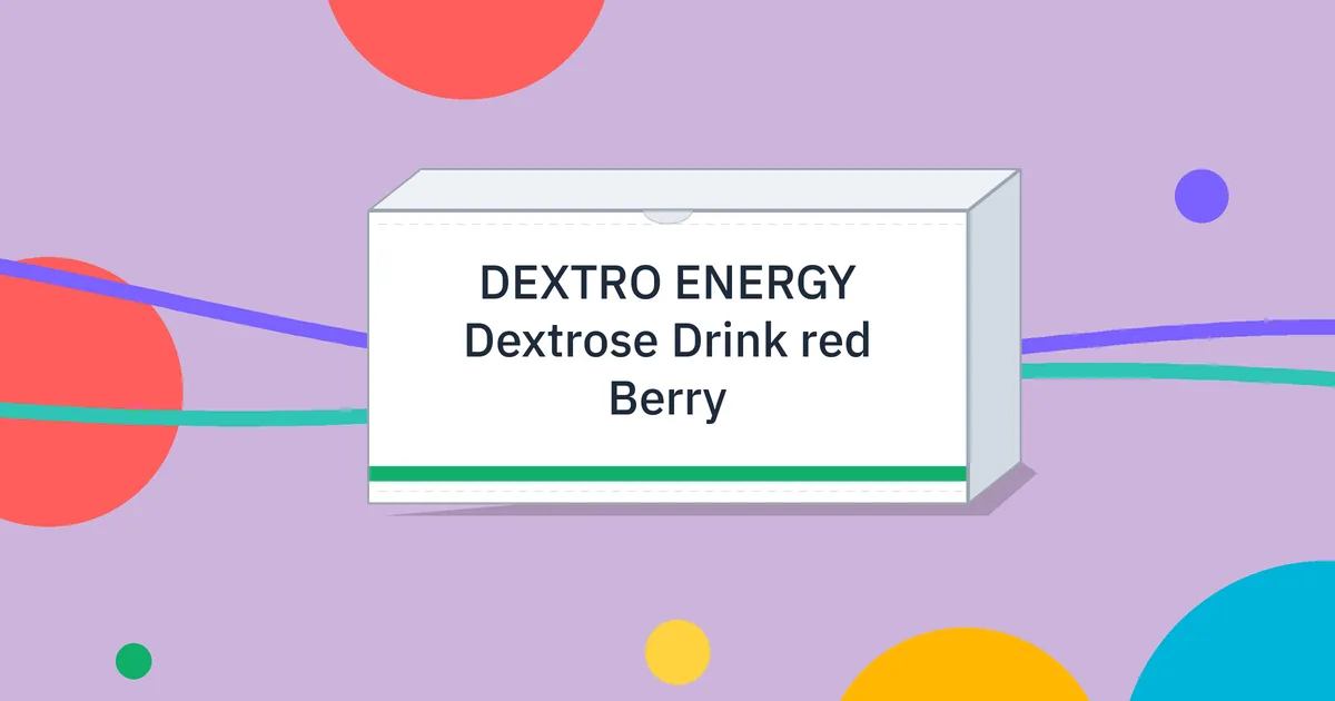 Symbolbild: Packung mit der Aufschrift DEXTRO ENERGY Dextrose Drink red Berry (PZN 20618021) – Verfügbarkeit und Bezug in Apotheken in Frankfurt am Main