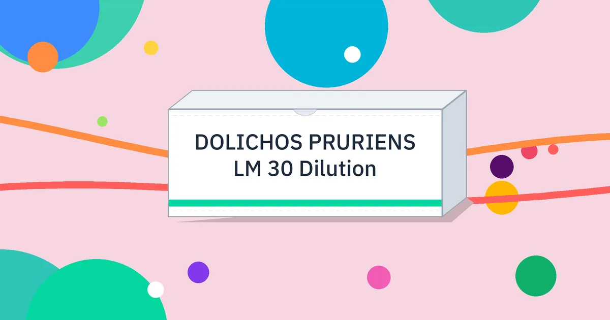 Symbolbild: Packung mit der Aufschrift DOLICHOS PRURIENS LM 30 Dilution (PZN 13466757) – Verfügbarkeit und Bezug in Apotheken in Frankfurt am Main