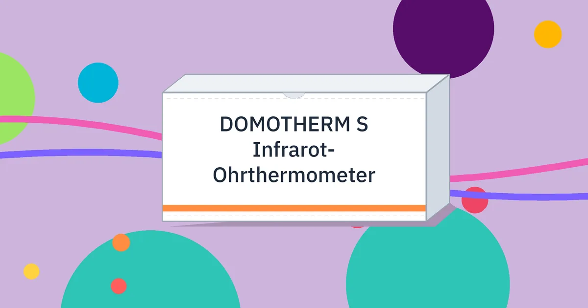 Symbolbild: Packung mit der Aufschrift DOMOTHERM S Infrarot-Ohrthermometer (PZN 16033881) – Verfügbarkeit und Bezug in Apotheken in Frankfurt am Main