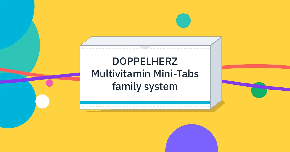 Symbolbild: Packung mit der Aufschrift DOPPELHERZ Multivitamin Mini-Tabs family system (PZN 15885122) – Verfügbarkeit und Bezug in Apotheken in Frankfurt am Main