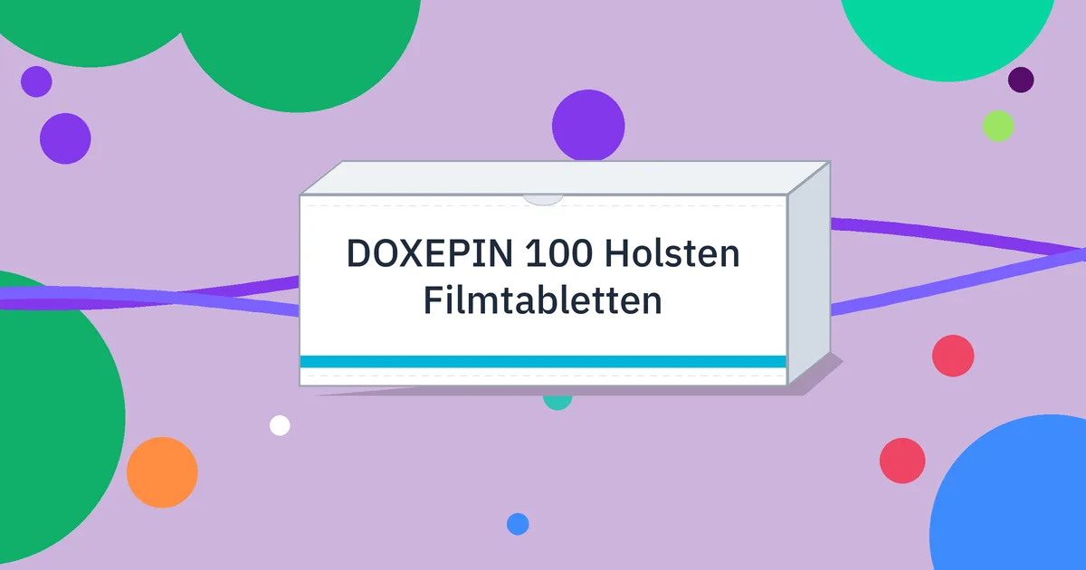 Symbolbild: Packung mit der Aufschrift DOXEPIN 100 Holsten Filmtabletten (PZN 06330460) – Verfügbarkeit und Bezug in Apotheken in Frankfurt am Main