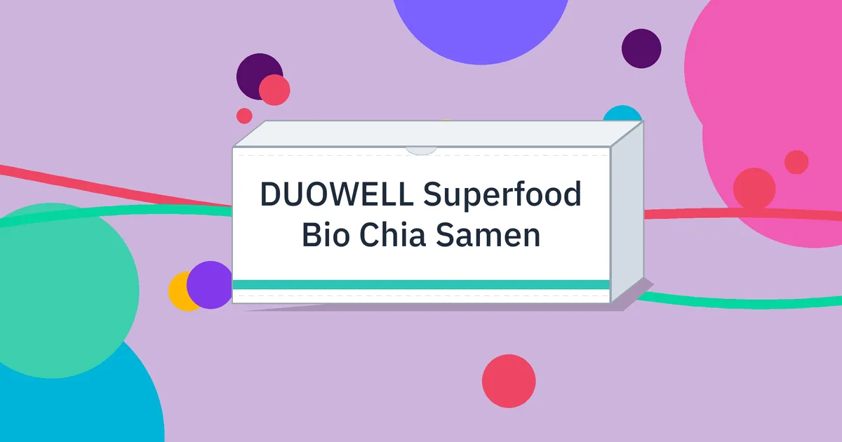Symbolbild: Packung mit der Aufschrift DUOWELL Superfood Bio Chia Samen (PZN 11223861) – Verfügbarkeit und Bezug in Apotheken in Frankfurt am Main