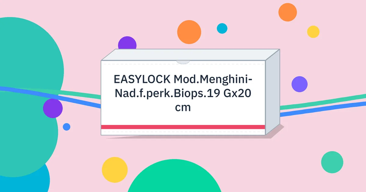 Symbolbild: Packung mit der Aufschrift EASYLOCK Mod.Menghini-Nad.f.perk.Biops.19 Gx20 cm (PZN 16362337) – Verfügbarkeit und Bezug in Apotheken in Frankfurt am Main