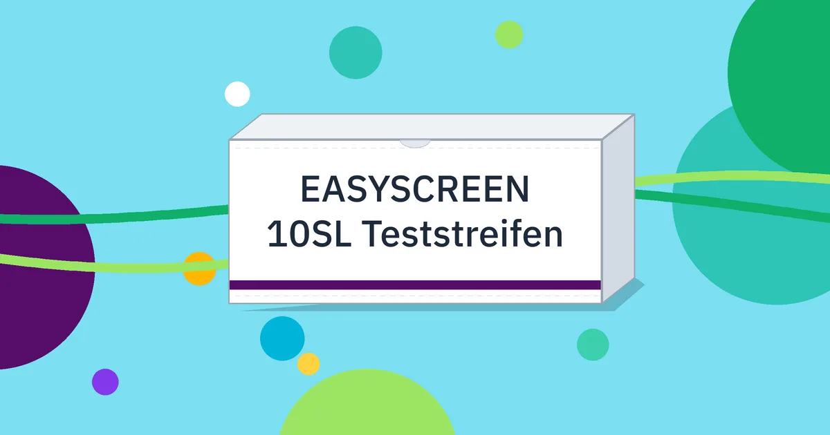 Symbolbild: Packung mit der Aufschrift EASYSCREEN 10SL Teststreifen (PZN 03800824) – Verfügbarkeit und Bezug in Apotheken in Frankfurt am Main