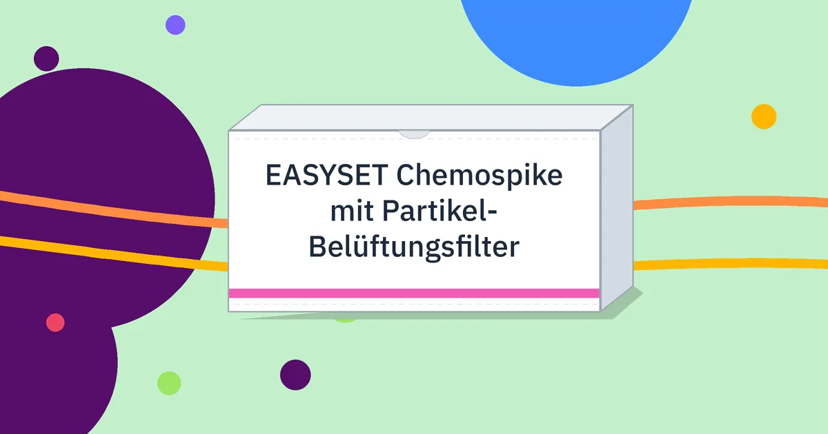 Symbolbild: Packung mit der Aufschrift EASYSET Chemospike mit Partikel-Belüftungsfilter (PZN 10275531) – Verfügbarkeit und Bezug in Apotheken in Frankfurt am Main