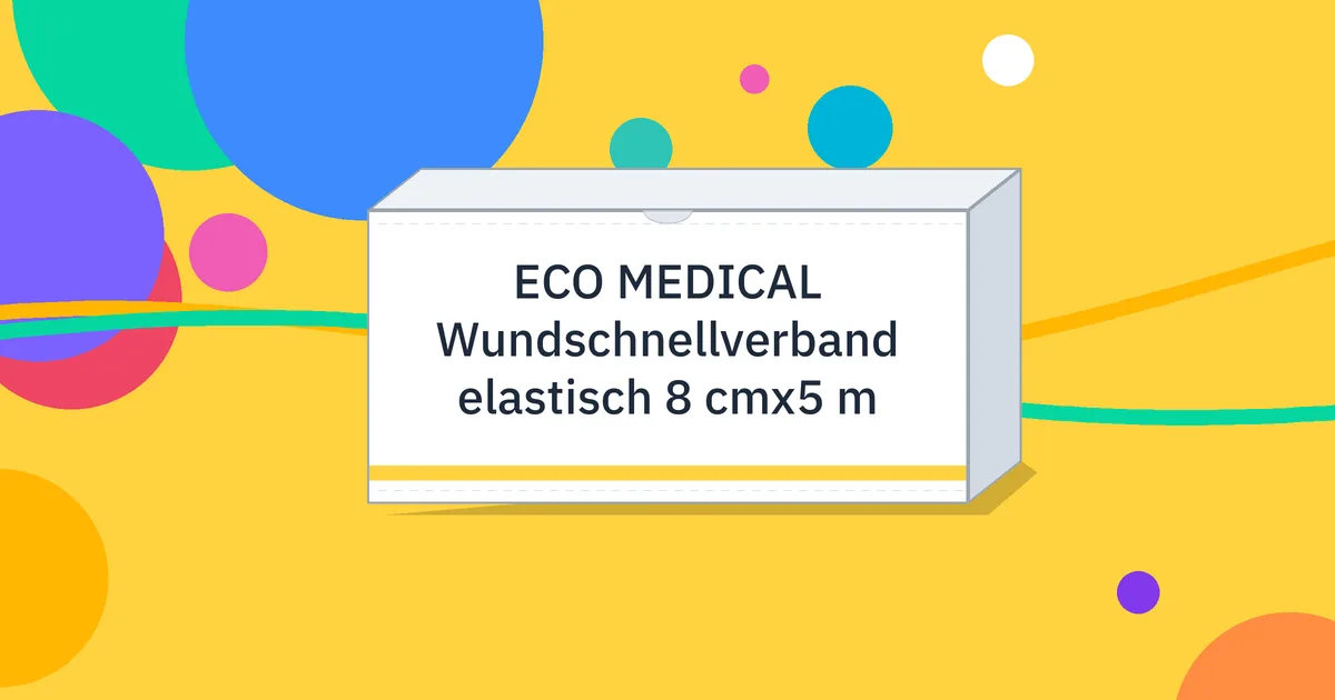 Symbolbild: Packung mit der Aufschrift ECO MEDICAL Wundschnellverband elastisch 8 cmx5 m (PZN 00736391) – Verfügbarkeit und Bezug in Apotheken in Frankfurt am Main