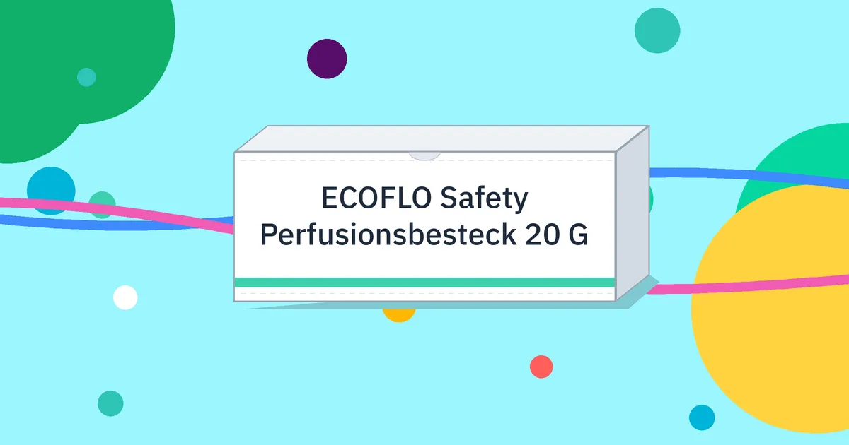 Symbolbild: Packung mit der Aufschrift ECOFLO Safety Perfusionsbesteck 20 G (PZN 19888407) – Verfügbarkeit und Bezug in Apotheken in Frankfurt am Main