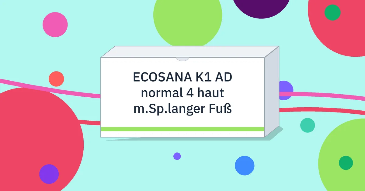 Symbolbild: Packung mit der Aufschrift ECOSANA K1 AD normal 4 haut m.Sp.langer Fuß (PZN 04724924) – Verfügbarkeit und Bezug in Apotheken in Frankfurt am Main