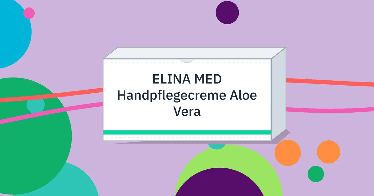 Symbolbild: Packung mit der Aufschrift ELINA MED Handpflegecreme Aloe Vera (PZN 07590370) – Verfügbarkeit und Bezug in Apotheken in Frankfurt am Main