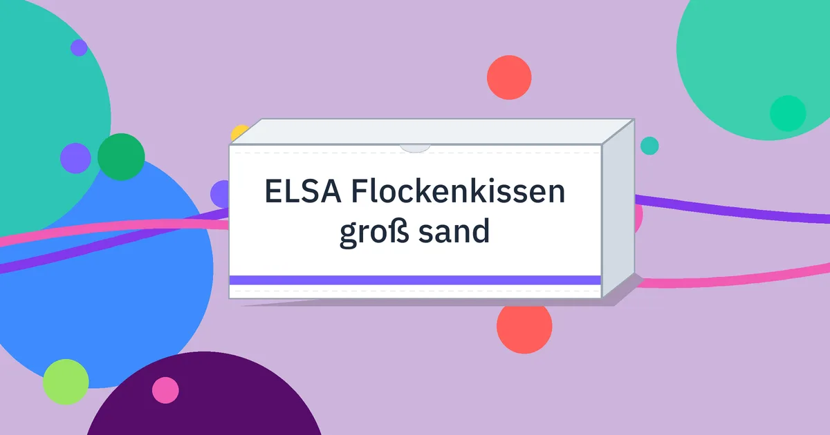 Symbolbild: Packung mit der Aufschrift ELSA Flockenkissen groß sand (PZN 02326533) – Verfügbarkeit und Bezug in Apotheken in Frankfurt am Main
