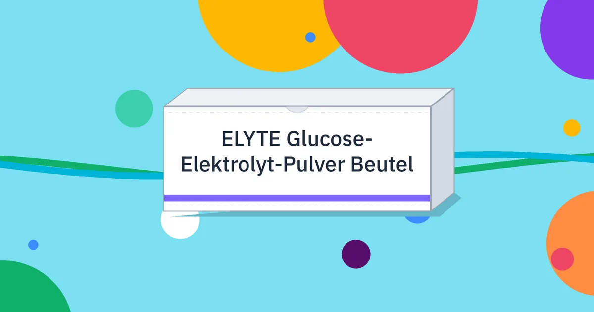 Symbolbild: Packung mit der Aufschrift ELYTE Glucose-Elektrolyt-Pulver Beutel (PZN 19362438) – Verfügbarkeit und Bezug in Apotheken in Frankfurt am Main