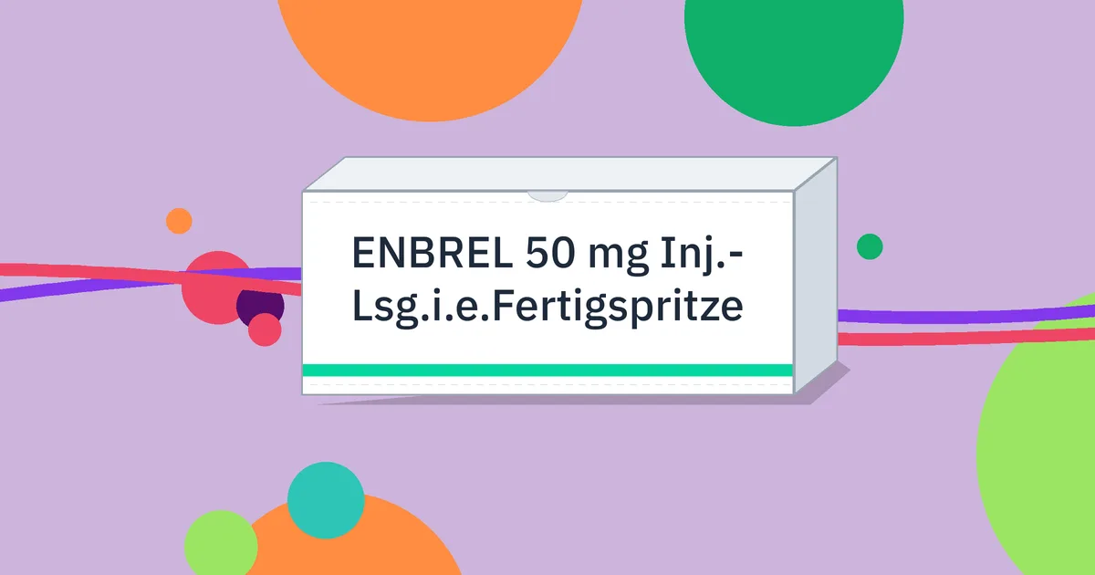 Symbolbild: Packung mit der Aufschrift ENBREL 50 mg Inj.-Lsg.i.e.Fertigspritze (PZN 03864267) – Verfügbarkeit und Bezug in Apotheken in Frankfurt am Main