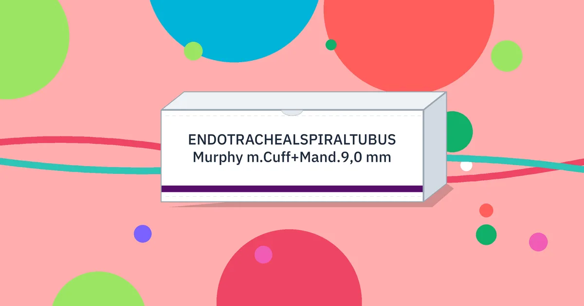 Symbolbild: Packung mit der Aufschrift ENDOTRACHEALSPIRALTUBUS Murphy m.Cuff+Mand.9,0 mm (PZN 05464454) – Verfügbarkeit und Bezug in Apotheken in Frankfurt am Main