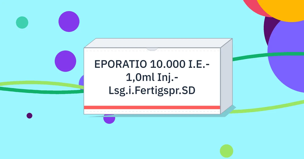Symbolbild: Packung mit der Aufschrift EPORATIO 10.000 I.E.-1,0ml Inj.-Lsg.i.Fertigspr.SD (PZN 19665972) – Verfügbarkeit und Bezug in Apotheken in Frankfurt am Main