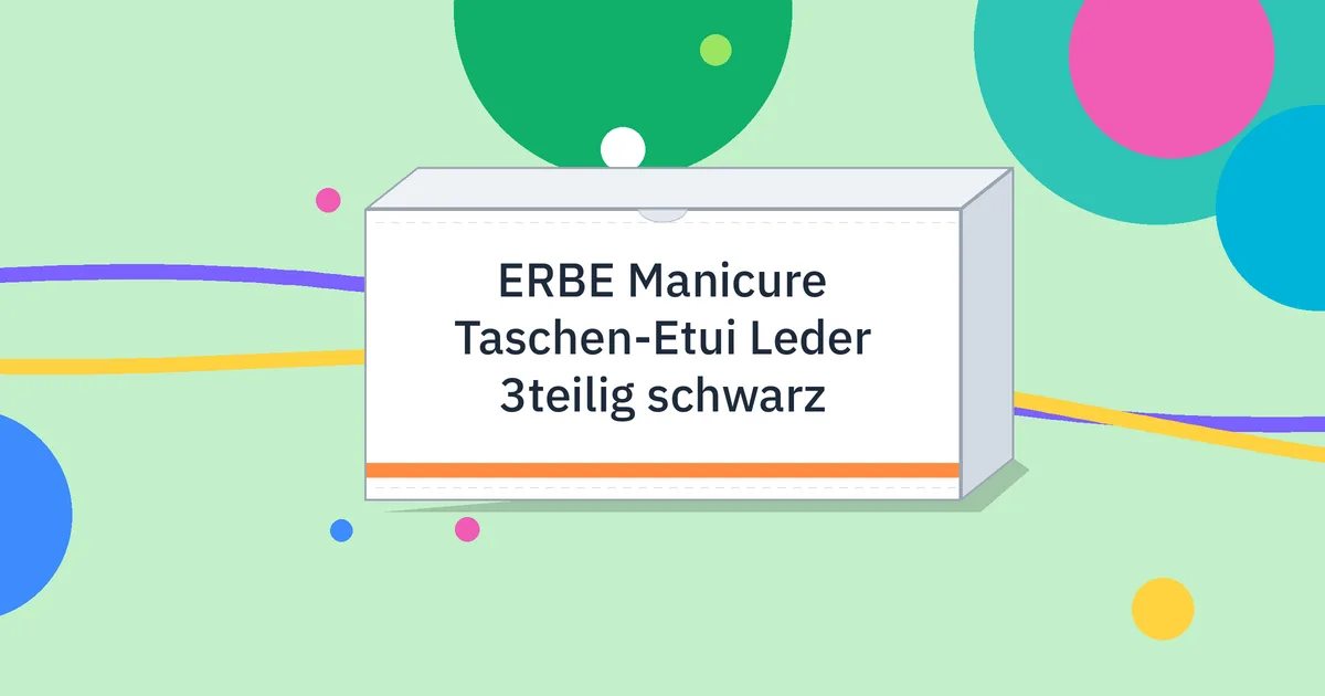Symbolbild: Packung mit der Aufschrift ERBE Manicure Taschen-Etui Leder 3teilig schwarz (PZN 20053027) – Verfügbarkeit und Bezug in Apotheken in Frankfurt am Main