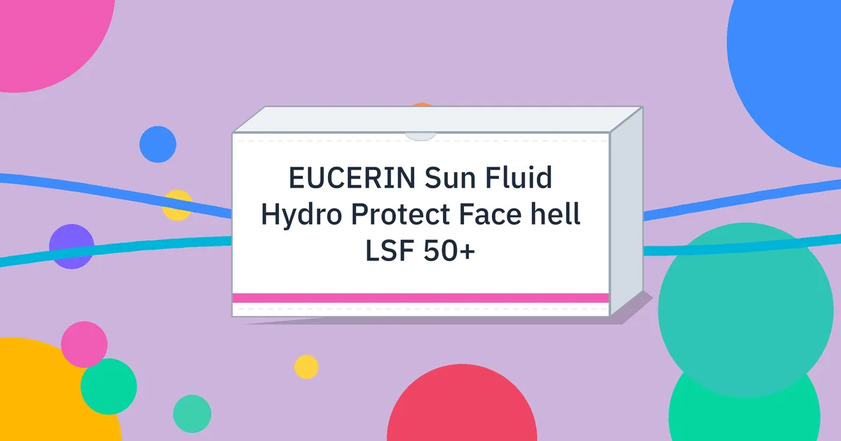 Symbolbild: Packung mit der Aufschrift EUCERIN Sun Fluid Hydro Protect Face hell LSF 50+ (PZN 19460767) – Verfügbarkeit und Bezug in Apotheken in Frankfurt am Main