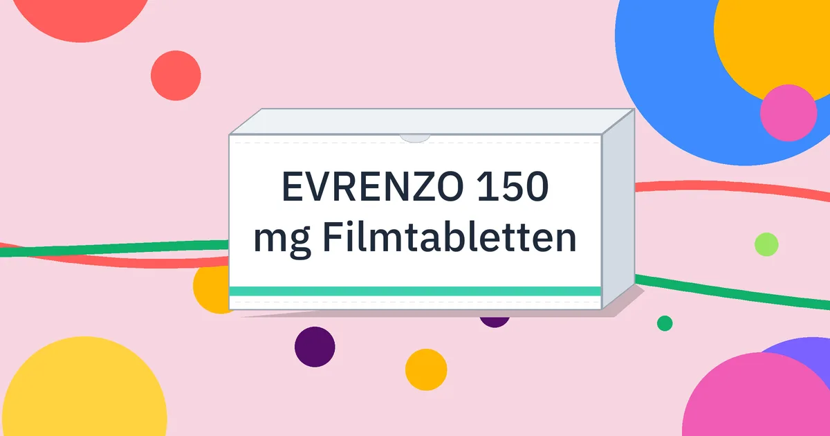 Symbolbild: Packung mit der Aufschrift EVRENZO 150 mg Filmtabletten (PZN 16787462) – Verfügbarkeit und Bezug in Apotheken in Frankfurt am Main