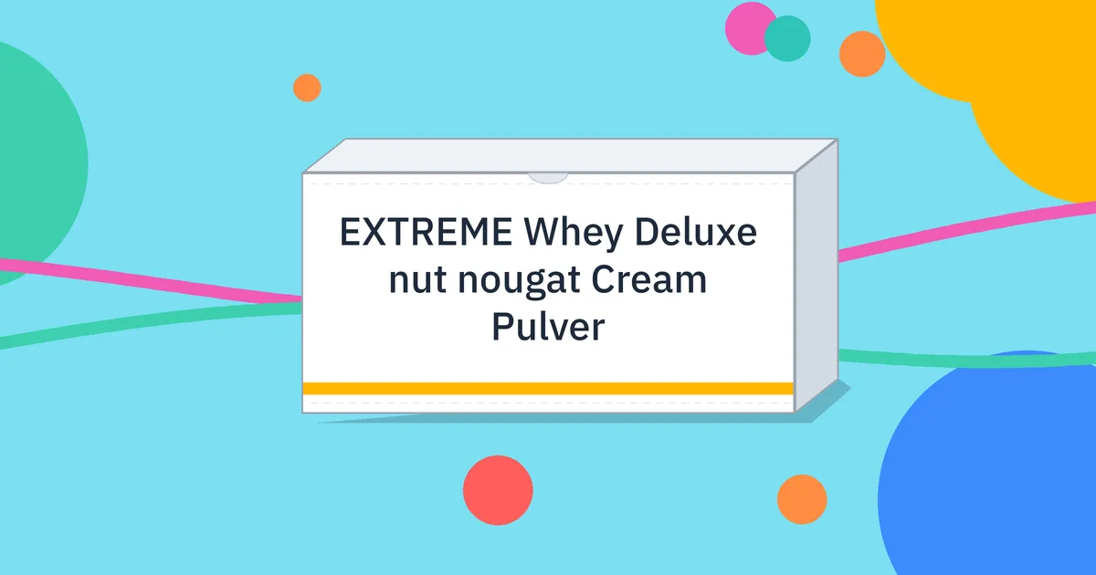 Symbolbild: Packung mit der Aufschrift EXTREME Whey Deluxe nut nougat Cream Pulver (PZN 09209196) – Verfügbarkeit und Bezug in Apotheken in Frankfurt am Main