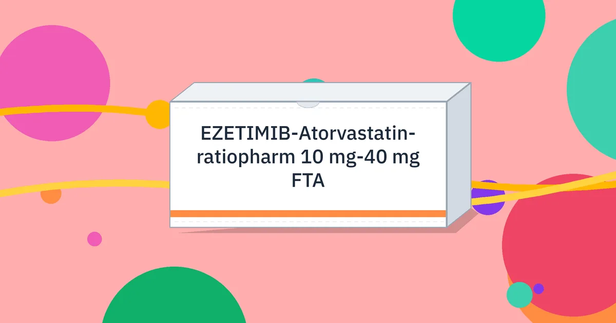 Symbolbild: Packung mit der Aufschrift EZETIMIB-Atorvastatin-ratiopharm 10 mg-40 mg FTA (PZN 20317437) – Verfügbarkeit und Bezug in Apotheken in Frankfurt am Main