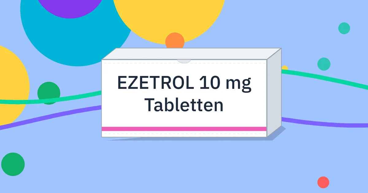 Symbolbild: Packung mit der Aufschrift EZETROL 10 mg Tabletten (PZN 09434792) – Verfügbarkeit und Bezug in Apotheken in Frankfurt am Main