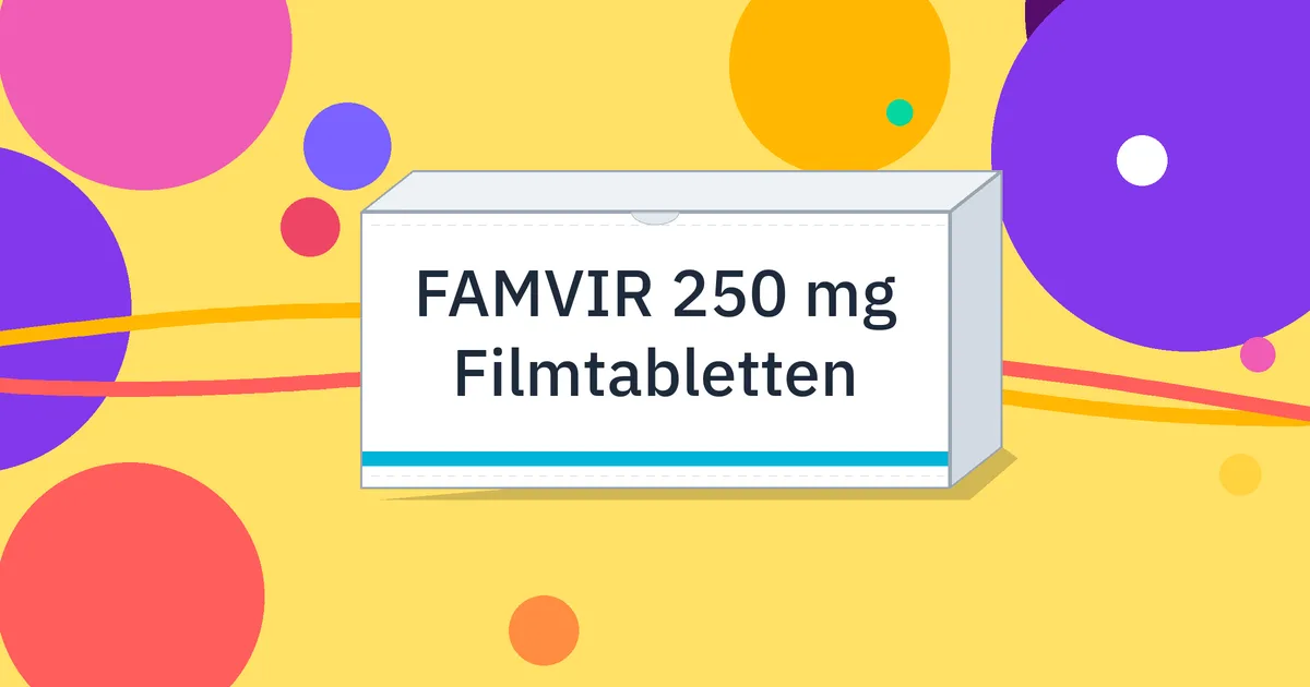 Symbolbild: Packung mit der Aufschrift FAMVIR 250 mg Filmtabletten (PZN 19423269) – Verfügbarkeit und Bezug in Apotheken in Frankfurt am Main