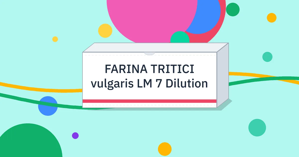 Symbolbild: Packung mit der Aufschrift FARINA TRITICI vulgaris LM 7 Dilution (PZN 13487802) – Verfügbarkeit und Bezug in Apotheken in Frankfurt am Main