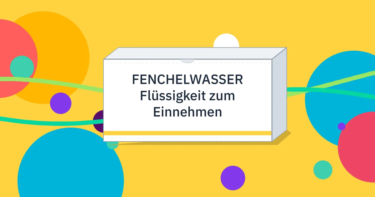 Symbolbild: Packung mit der Aufschrift FENCHELWASSER Flüssigkeit zum Einnehmen (PZN 15401070) – Verfügbarkeit und Bezug in Apotheken in Frankfurt am Main
