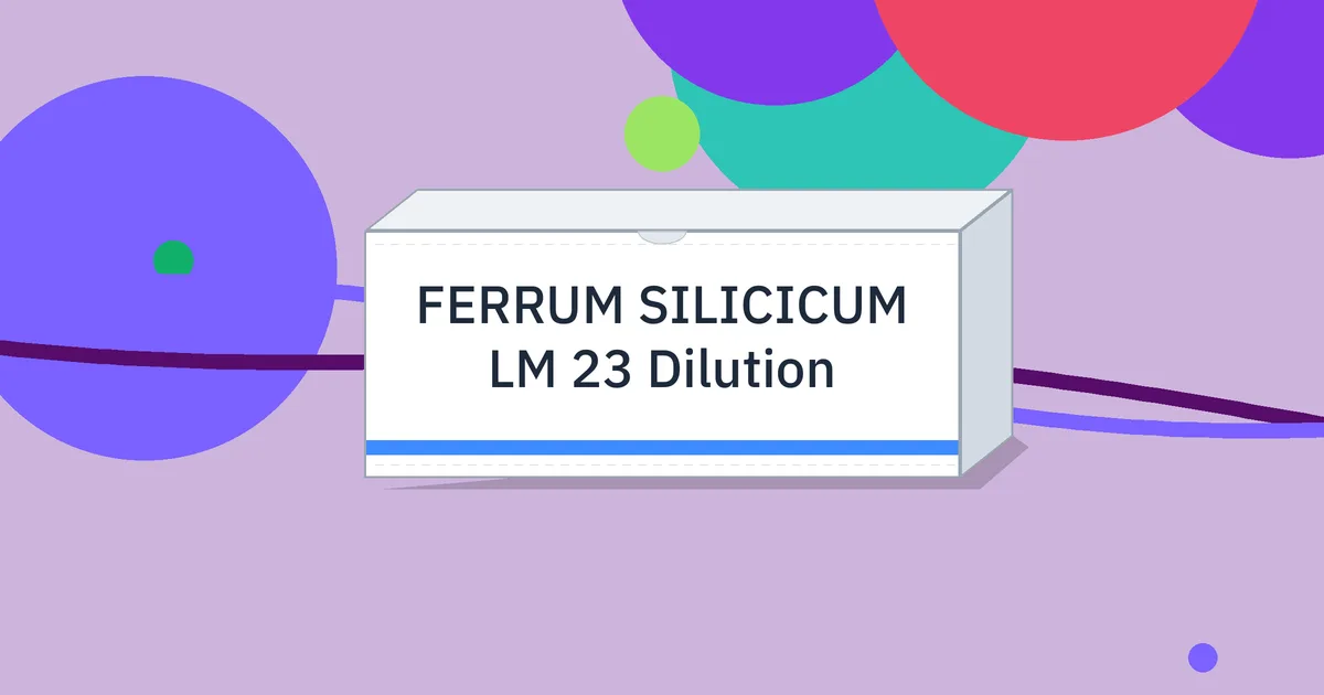 Symbolbild: Packung mit der Aufschrift FERRUM SILICICUM LM 23 Dilution (PZN 12853179) – Verfügbarkeit und Bezug in Apotheken in Frankfurt am Main