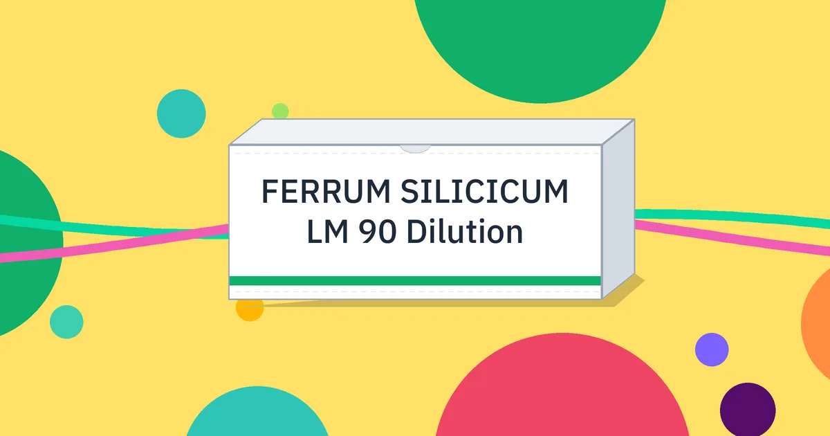 Symbolbild: Packung mit der Aufschrift FERRUM SILICICUM LM 90 Dilution (PZN 12853334) – Verfügbarkeit und Bezug in Apotheken in Frankfurt am Main