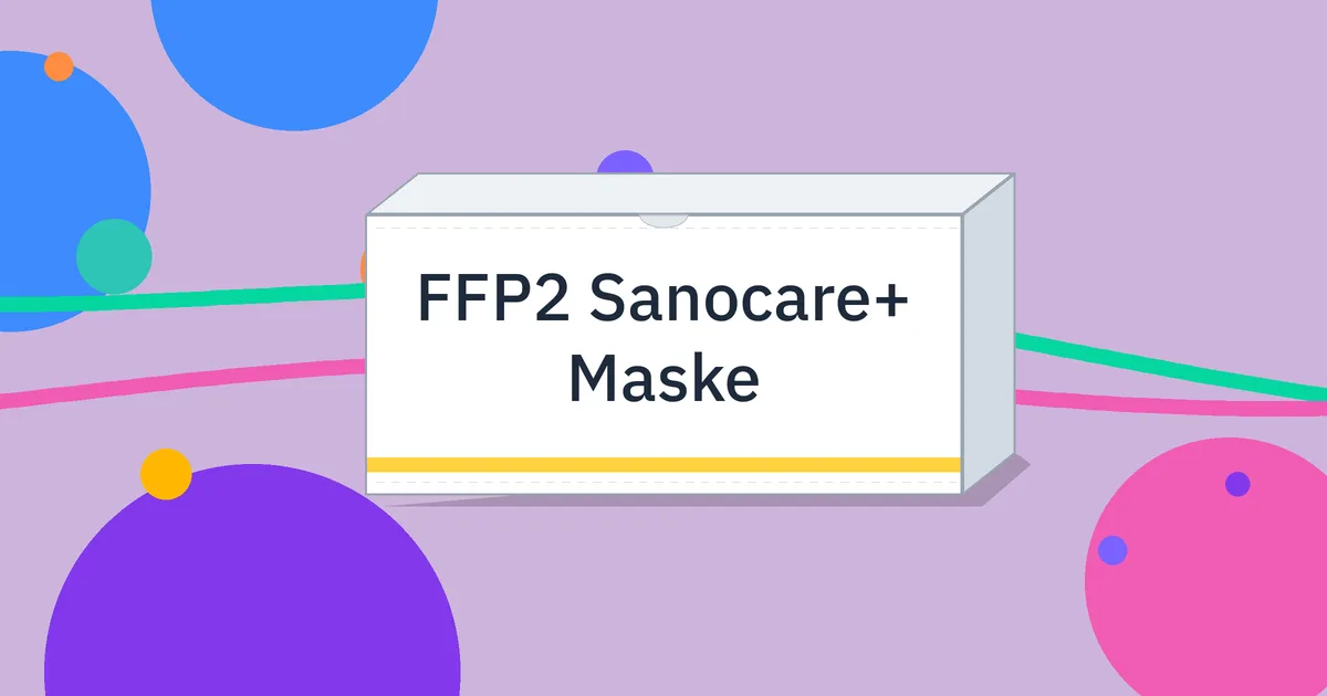 Symbolbild: Packung mit der Aufschrift FFP2 Sanocare+ Maske (PZN 17261880) – Verfügbarkeit und Bezug in Apotheken in Frankfurt am Main