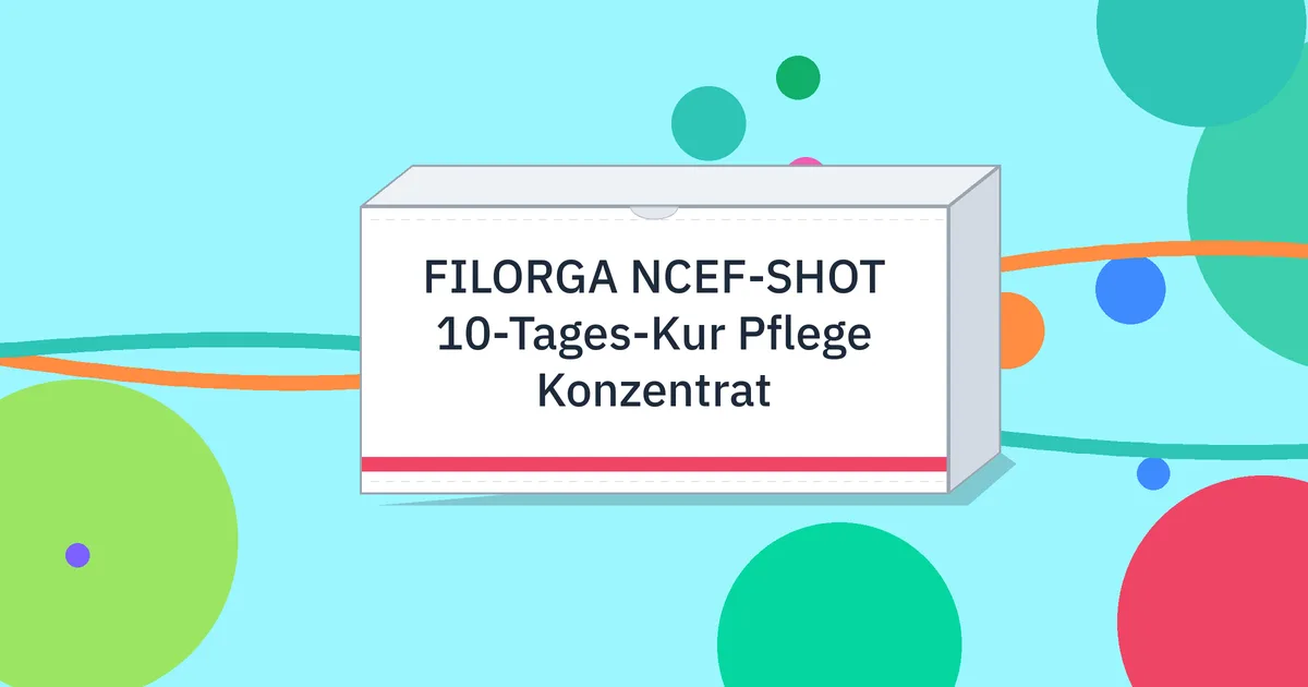 Symbolbild: Packung mit der Aufschrift FILORGA NCEF-SHOT 10-Tages-Kur Pflege Konzentrat (PZN 18898869) – Verfügbarkeit und Bezug in Apotheken in Frankfurt am Main