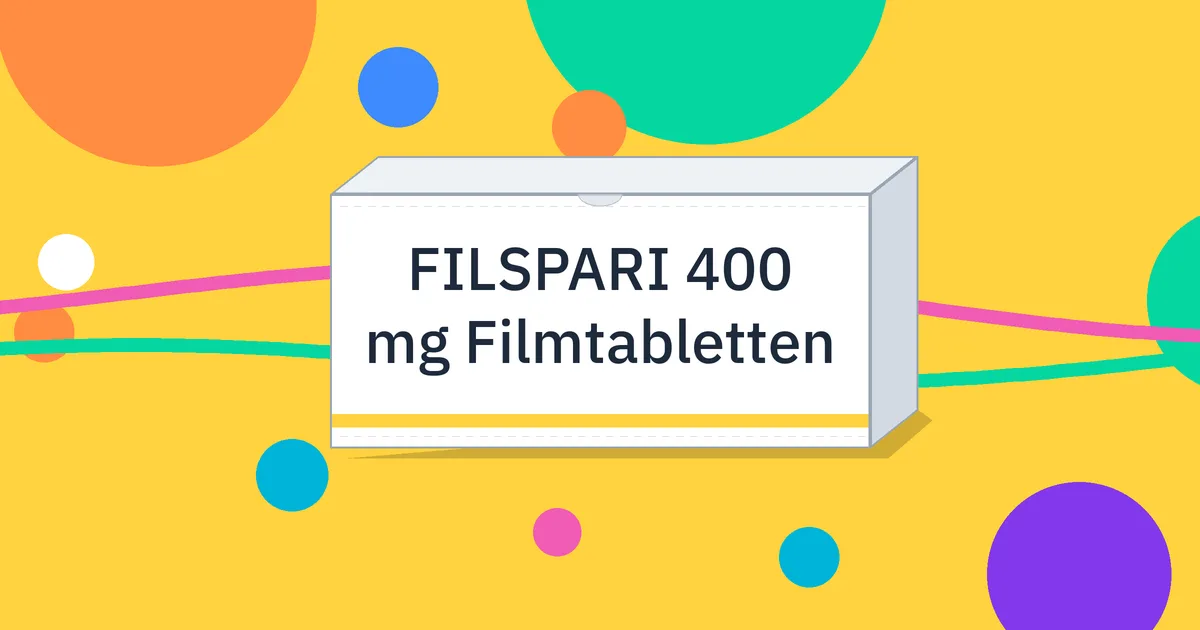 Symbolbild: Packung mit der Aufschrift FILSPARI 400 mg Filmtabletten (PZN 18829207) – Verfügbarkeit und Bezug in Apotheken in Frankfurt am Main