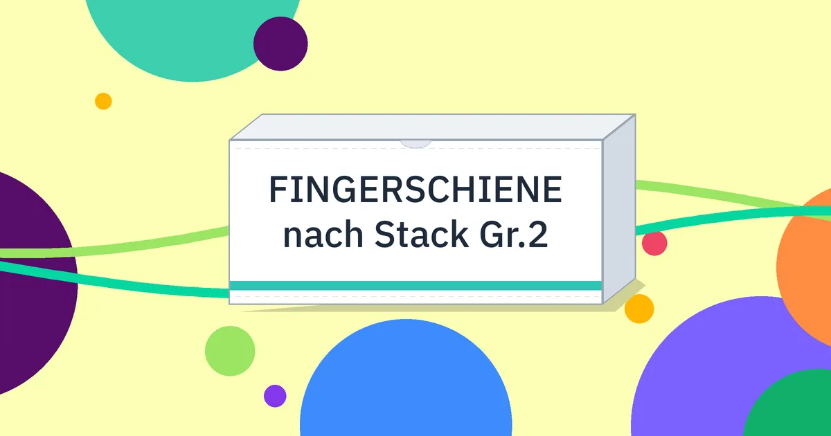 Symbolbild: Packung mit der Aufschrift FINGERSCHIENE nach Stack Gr.2 (PZN 08999262) – Verfügbarkeit und Bezug in Apotheken in Frankfurt am Main