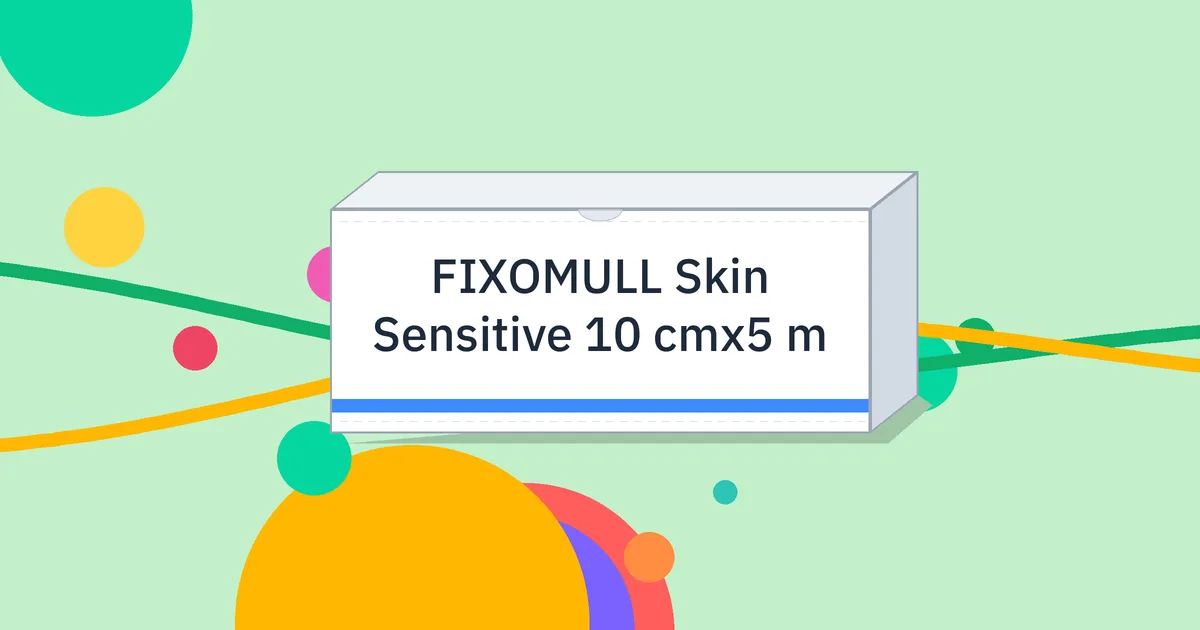 Symbolbild: Packung mit der Aufschrift FIXOMULL Skin Sensitive 10 cmx5 m (PZN 16034030) – Verfügbarkeit und Bezug in Apotheken in Frankfurt am Main
