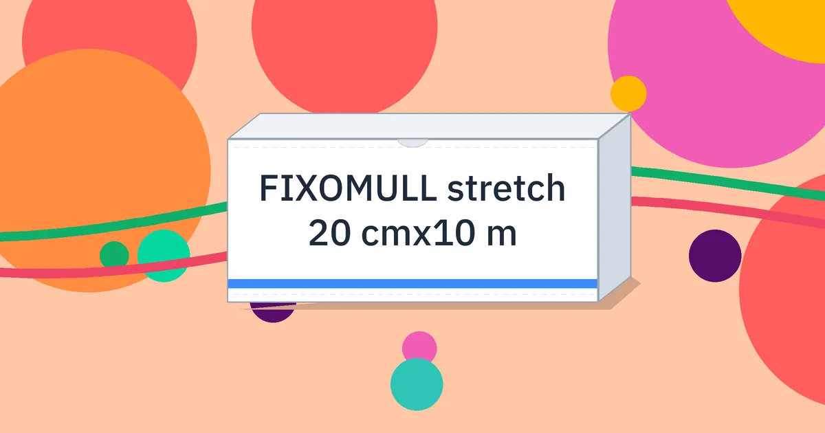 Symbolbild: Packung mit der Aufschrift FIXOMULL stretch 20 cmx10 m (PZN 11559182) – Verfügbarkeit und Bezug in Apotheken in Frankfurt am Main