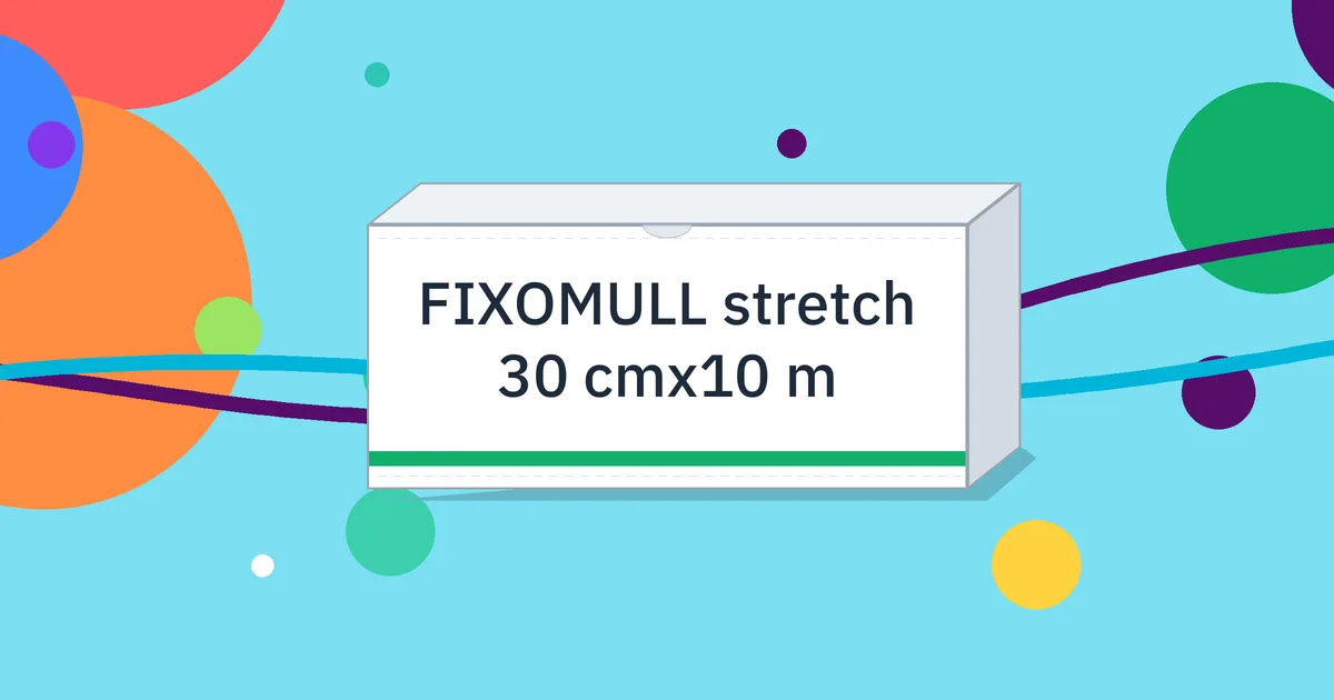 Symbolbild: Packung mit der Aufschrift FIXOMULL stretch 30 cmx10 m (PZN 04539569) – Verfügbarkeit und Bezug in Apotheken in Frankfurt am Main