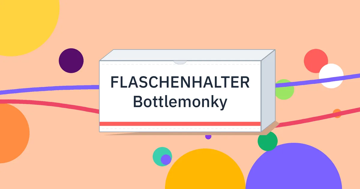Symbolbild: Packung mit der Aufschrift FLASCHENHALTER Bottlemonky (PZN 08917293) – Verfügbarkeit und Bezug in Apotheken in Frankfurt am Main