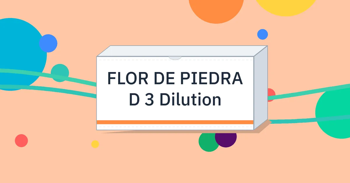 Symbolbild: Packung mit der Aufschrift FLOR DE PIEDRA D 3 Dilution (PZN 02114564) – Verfügbarkeit und Bezug in Apotheken in Frankfurt am Main
