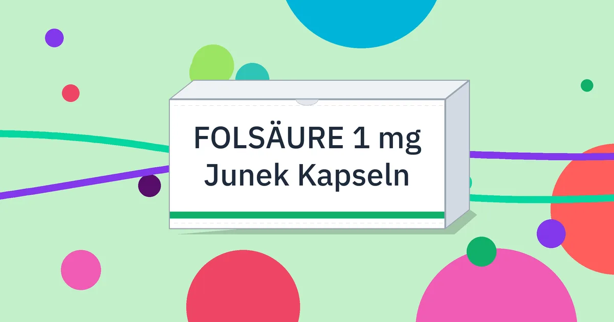 Symbolbild: Packung mit der Aufschrift FOLSÄURE 1 mg Junek Kapseln (PZN 15409686) – Verfügbarkeit und Bezug in Apotheken in Frankfurt am Main