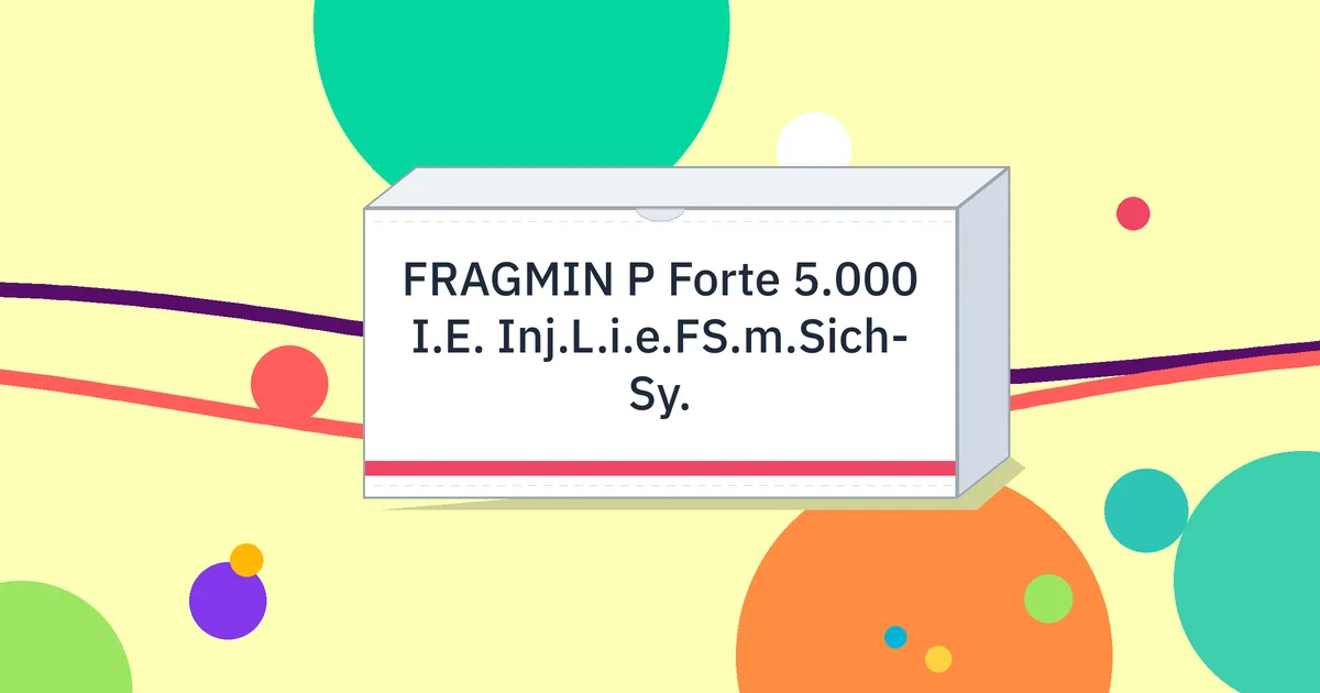 Symbolbild: Packung mit der Aufschrift FRAGMIN P Forte 5.000 I.E. Inj.L.i.e.FS.m.Sich-Sy. (PZN 10532376) – Verfügbarkeit und Bezug in Apotheken in Frankfurt am Main