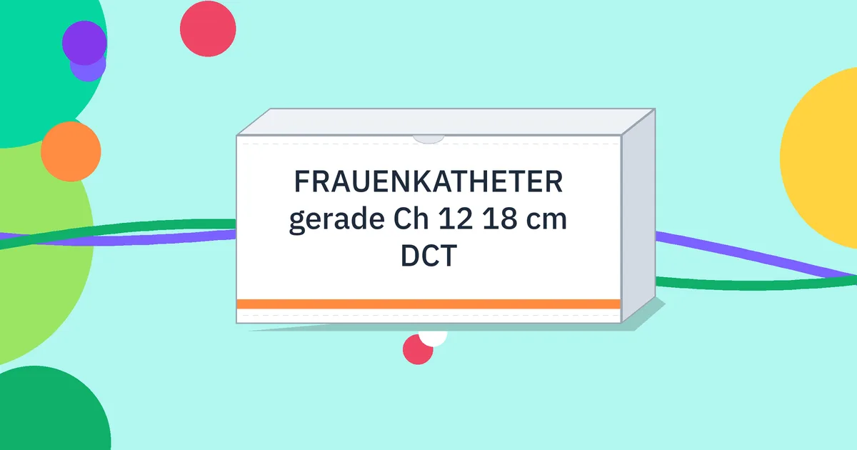 Symbolbild: Packung mit der Aufschrift FRAUENKATHETER gerade Ch 12 18 cm DCT (PZN 02917286) – Verfügbarkeit und Bezug in Apotheken in Frankfurt am Main